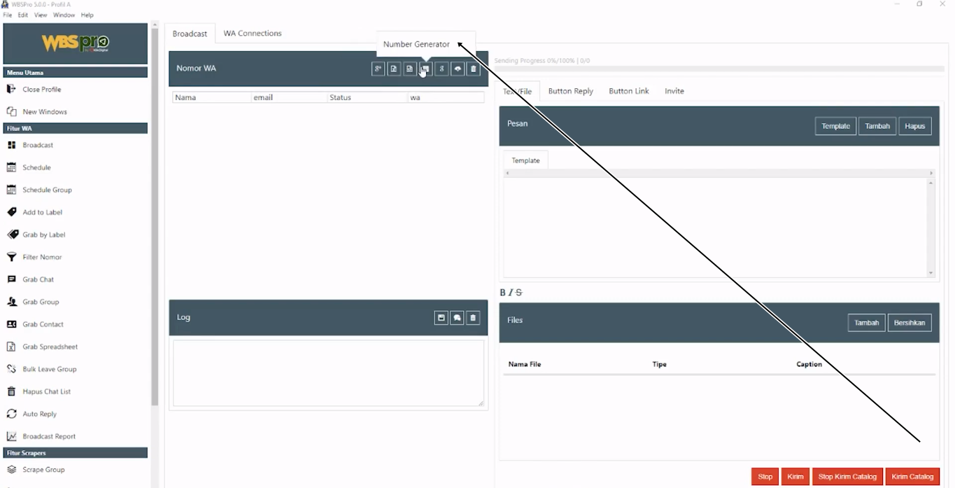 Import Nomor WA Dengan Number Generator WBS PRO – WBS PRO